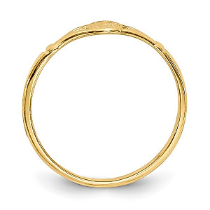 14k Yellow Gold Solid Flat back Polished Oval Baby Ring Size 2.25 Jewelry for Women