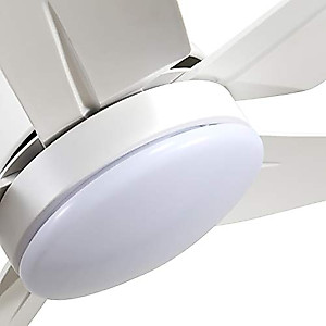 FINXIN Indoor Ceiling Fan Light Fixtures White Remote LED 52 Ceiling Fans For Bedroom,Living Room,Dining Room Including Motor,5-Blades,Remote Switch (5-Blades)