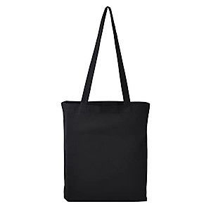Canvas Tote Bags Bulk - 12 Pack Black Cotton Shopping Bags with Shoulder Length Handles, Small Reusable Natural Organic Muslin Fabric Cloth, Blanks For Sublimation, Stores, Business, Crafts - 15x16