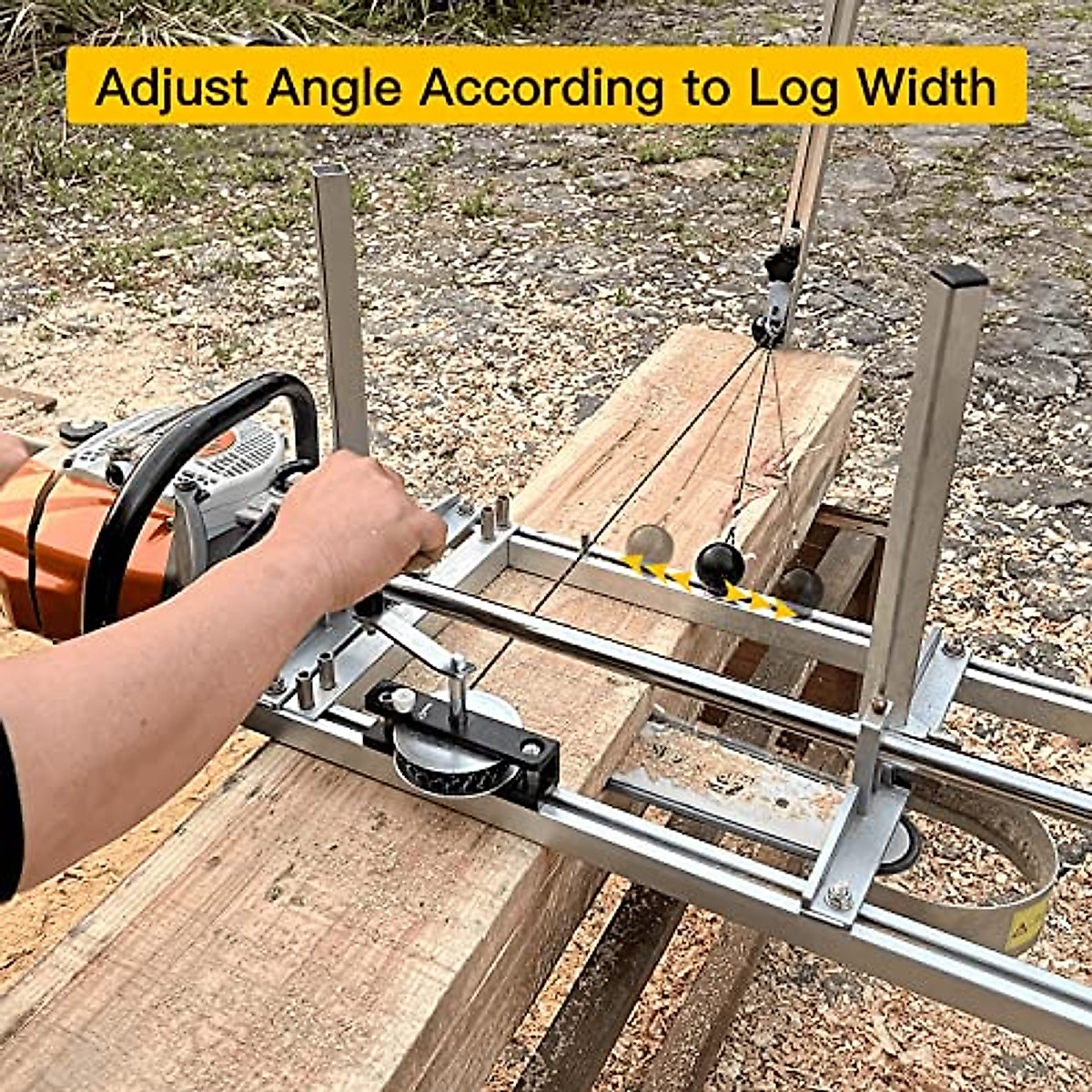 HOTYELL Chainsaw Mill Winch Kit for Chain Saw Milling - Efficient Chainsaw Accessories with Lever Arm, Perfectly Balances the Saw Mill, Easier and Smoother