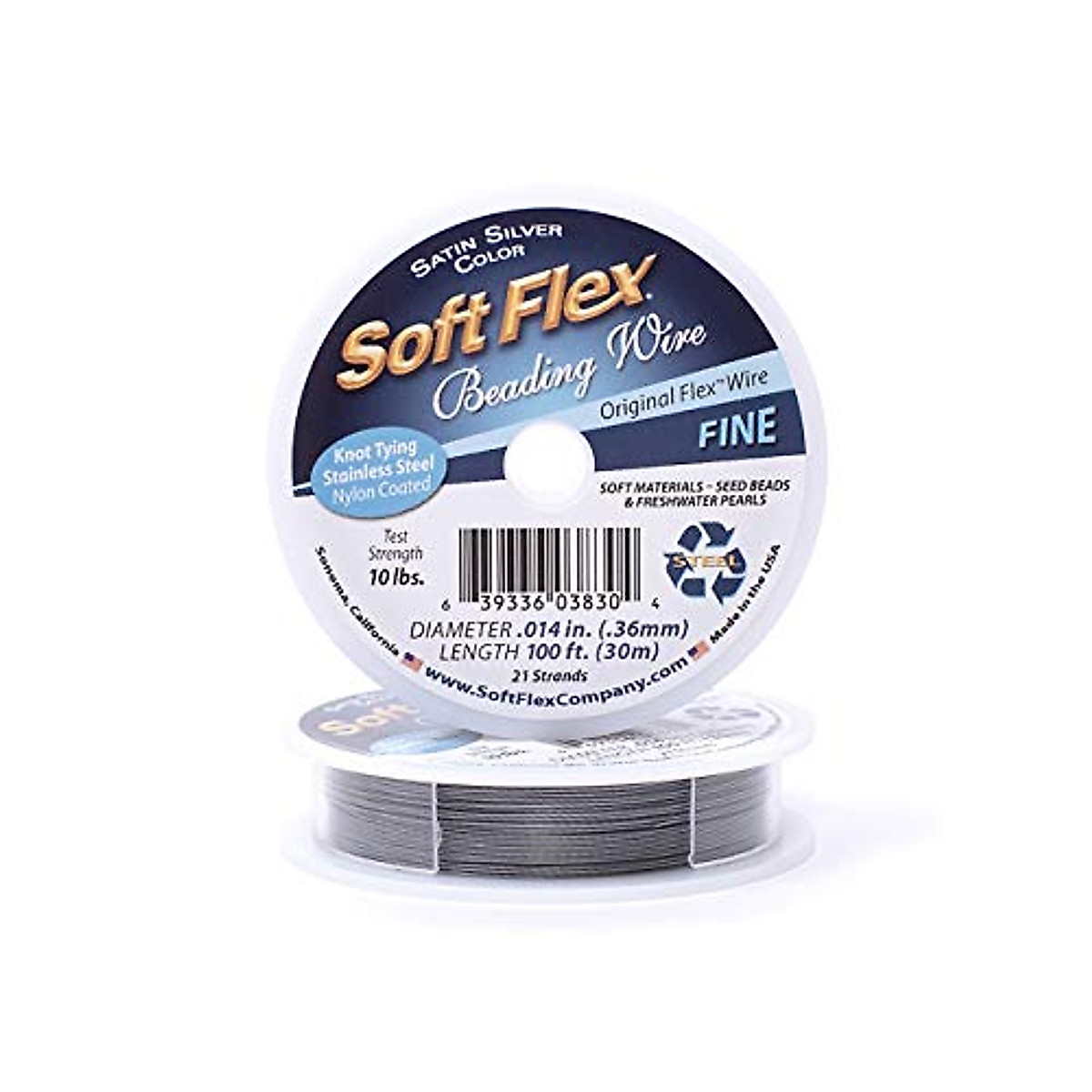 Soft Flex Beading Wire, Satin Steel