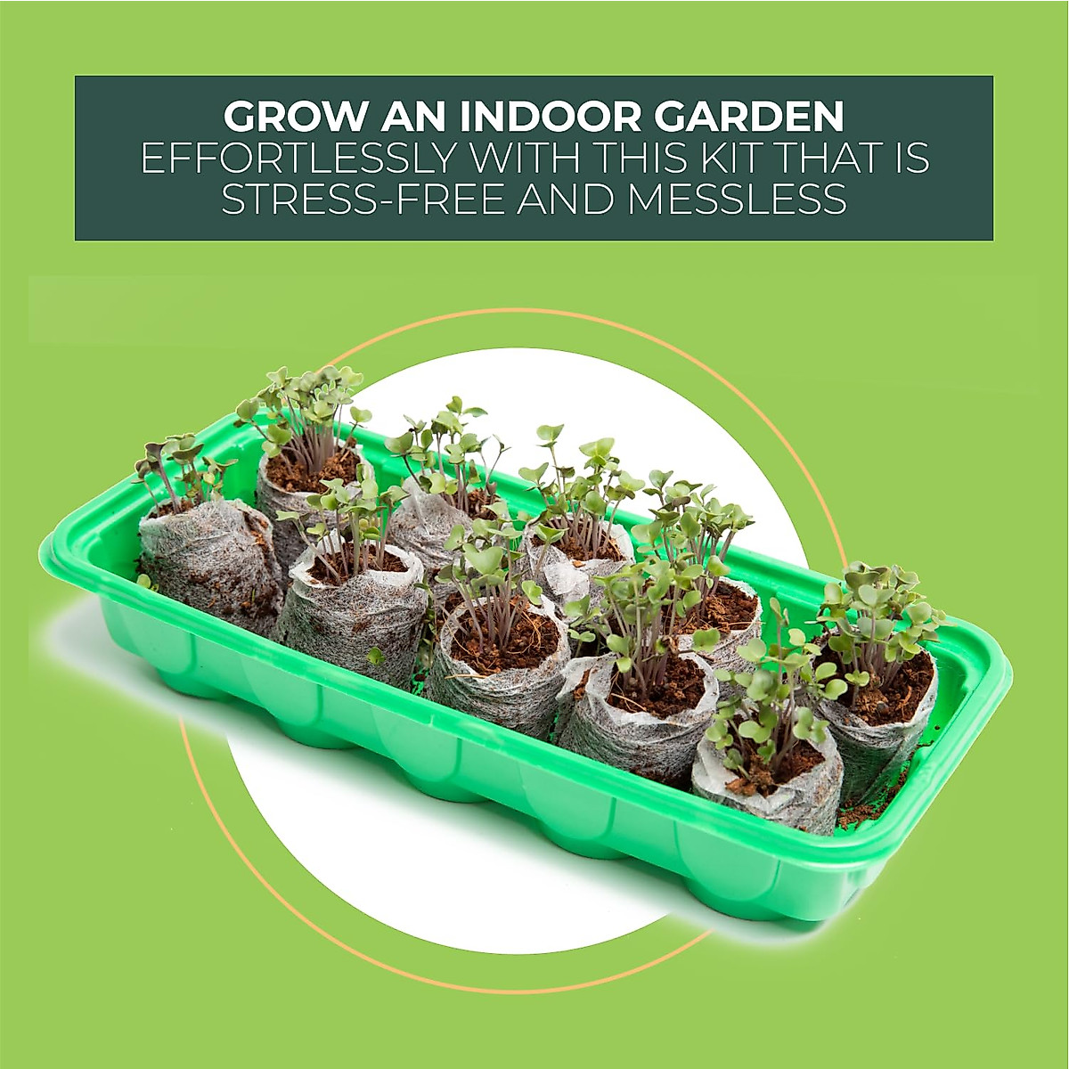 Window Garden Mini Greenhouse Seed Starter Kit – Reusable Seedling Trays - Indoor Germination Tray with Humidity Dome and Soil Pods - Windowsill Seeds Germinator - 30 Cells Starting Trays, 3 Pack