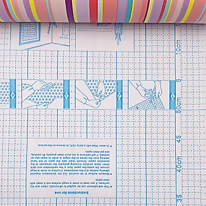 SimpleLife4U Rainbow Stripes Shelf Liner Self-Adhesive Furniture Paper Refurbish Old Makeup Storage Boxes Nightstand 17.7 Inch by 13 Feet