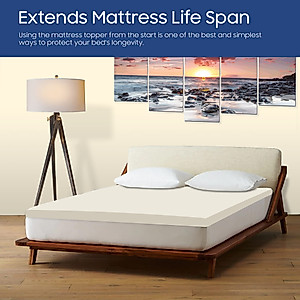 Spring Solution 2-inch Foam Bedding Topper with Orthopedic Support | High-Density Mattress Toppers Provides Support for Back and Lower-Back, Breathable, Soft and Relaxing Bed Top Padding, Twin, White