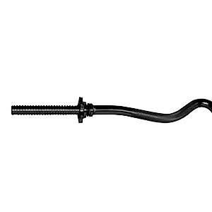 CAP Barbell 48” Regular Threaded Solid Super Curl Bar, Black