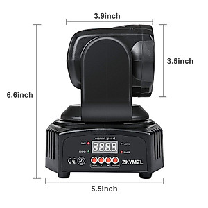 ZKYMZL RGBWA/UV 6 in 1 LED Light Mini 50W Wash Rotating Light Moving Head Stage Effect Light with DMX for Disco KTV Club Party.