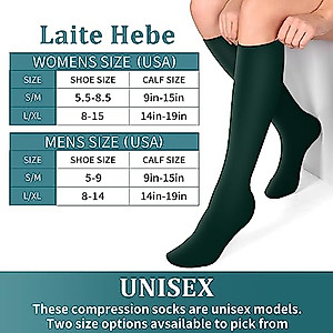 Laite Hebe 4 Pairs-Compression Socks for Women&Men Circulation-Best Support for Nurses,Running,Athletic