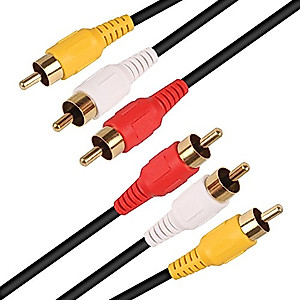 Audio Video Cable,Composite Cord 6 ft RCA to RCA M/Mx3,AV Cable for TV,DVD,VCD etd.