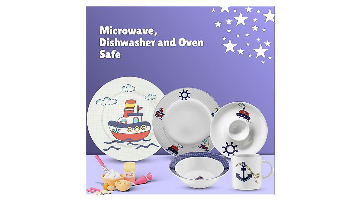 Colorful Children's Porcelain Dinnerware Sets - Fun & Safe