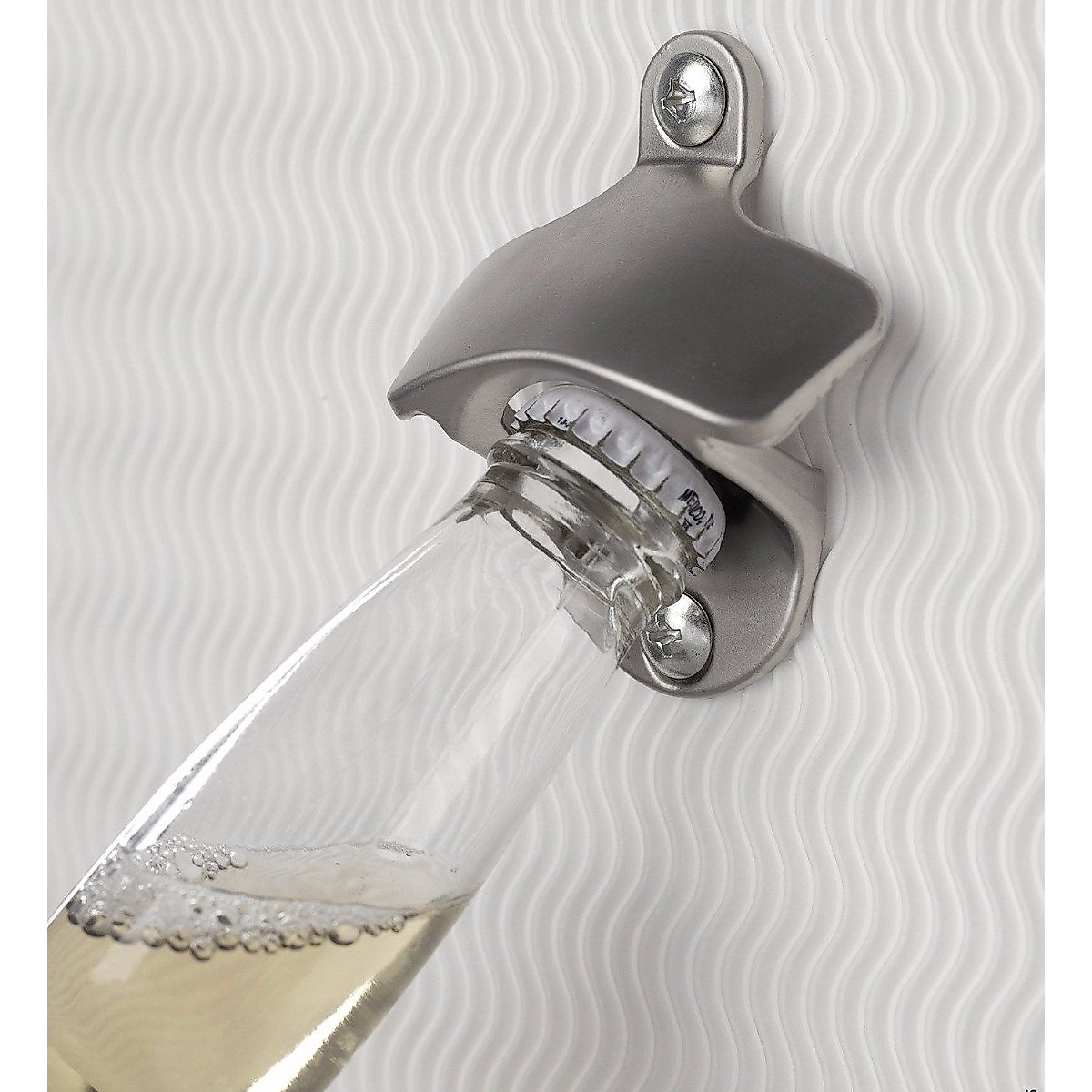 Alued 10 PCS Wall Mount Bar Beer Coke Bottle Wine Soda Cap Opener Brushed Chrome Silver