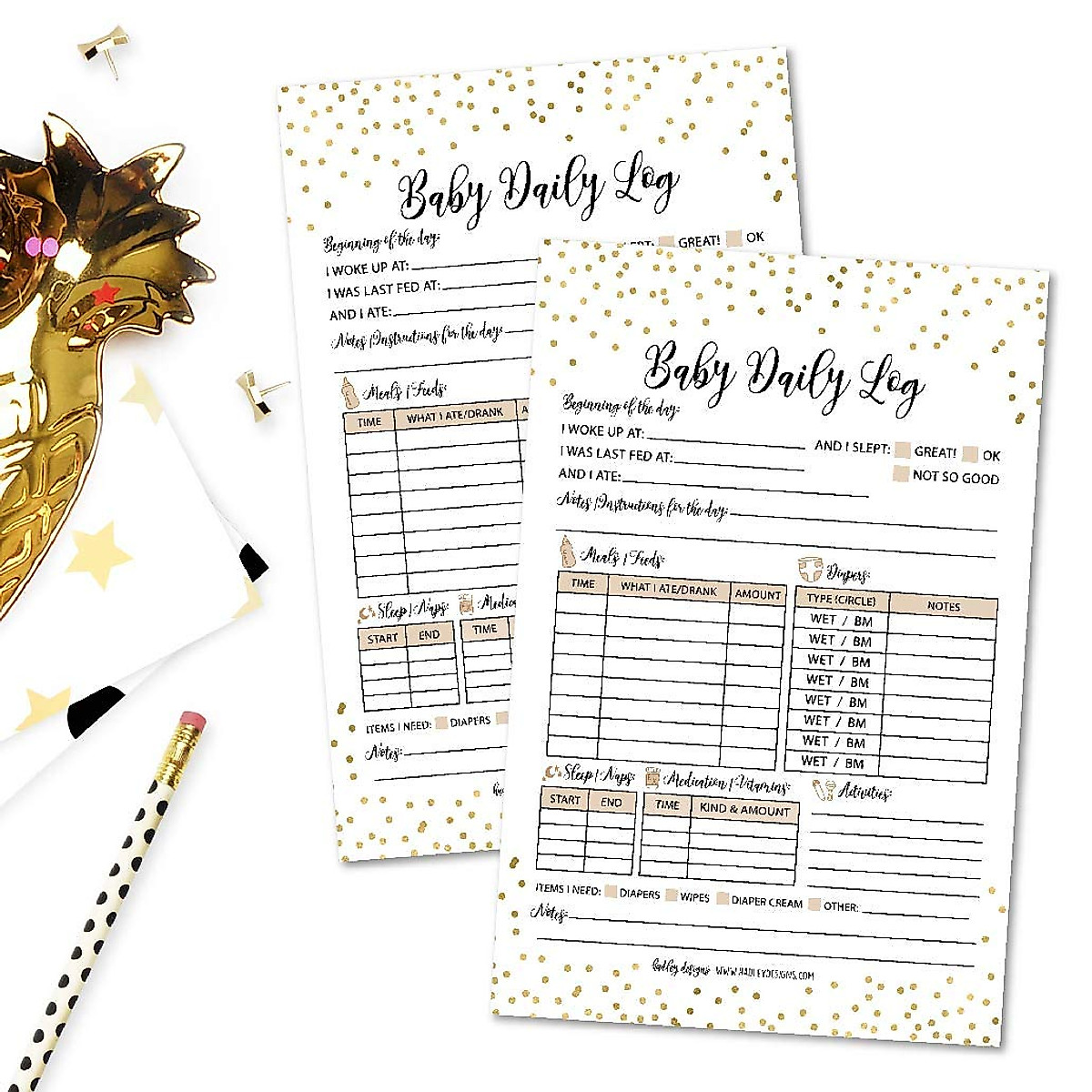 Nanny Newborn Baby or Toddler Log Tracker, Daily Schedule Feeding Food Sleep Naps Activity Diaper Change Monitor Notes for Daycare, Babysitter, Caregiver, Infants and Babies, 50 Sheet Pad