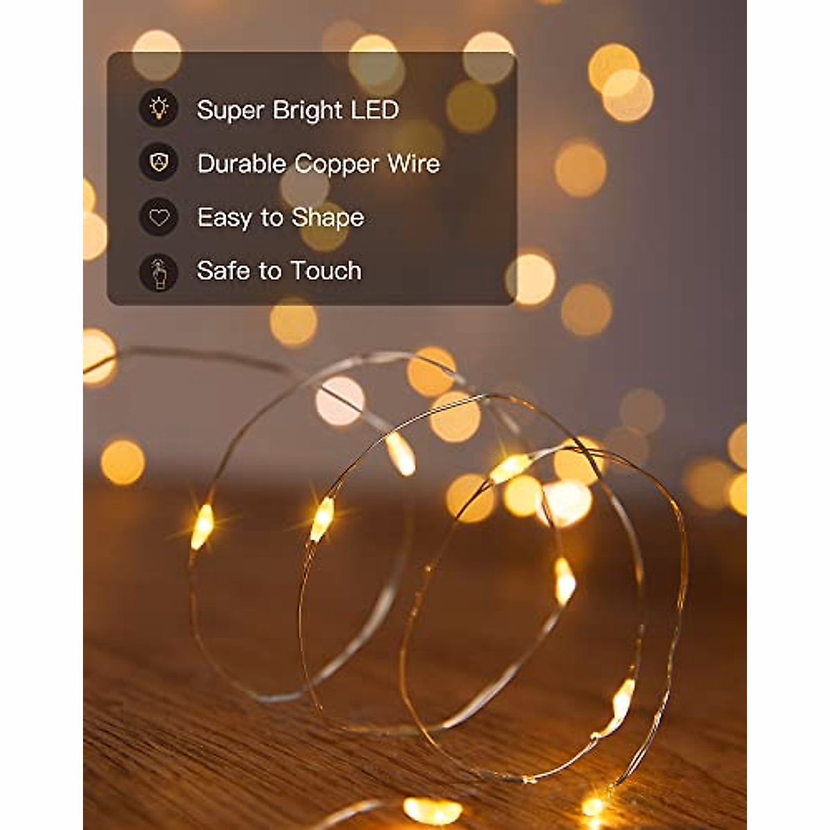Solar String Lights Outdoor, 2 Packs Each 33Ft 100LED Solar Fairy Lights with 8 Modes, Waterproof Firefly Twinkle Lights for Christmas Patio Yard Trees Wedding Party (Warm White)