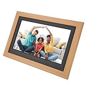 Electronic Photo Album, Digital Photo Frame Lightweight LED Screen 1024x600 100‑240V with Stereo Speaker for Birthday (US Plug)