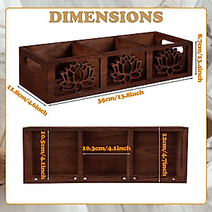 3 Slot Wooden Silverware Utensil Desk Organizer Caddy Utensil Organizer Cutlery Pen Pencil Caddy Desktop Storage with 3 Compartments Multiuse for Kitchen Office Supplies