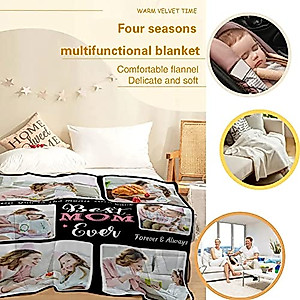 Custom Blanket Personalized Mother Gift for Mom from Daughter, Customized Blankets with Photos Soft Throw Blanket for Her