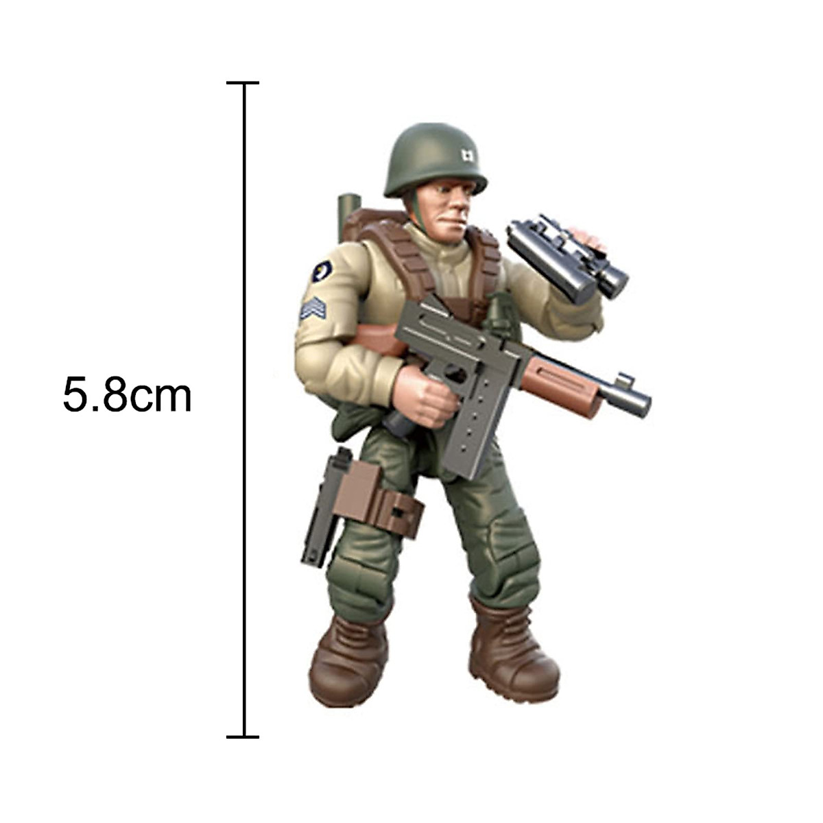 MEIEST 6 PCS Mini WWII Soldier Military Action Figures, Army Model Building Block Toys with Multiple Military Weapons Accessories,Party Favors Set for Kids (German Army)