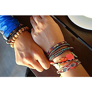 KELITCH New Star Turquoise Bracelets Love Silver Beads 3 Wrap Bracelet Women Shell Pearl Bracelets