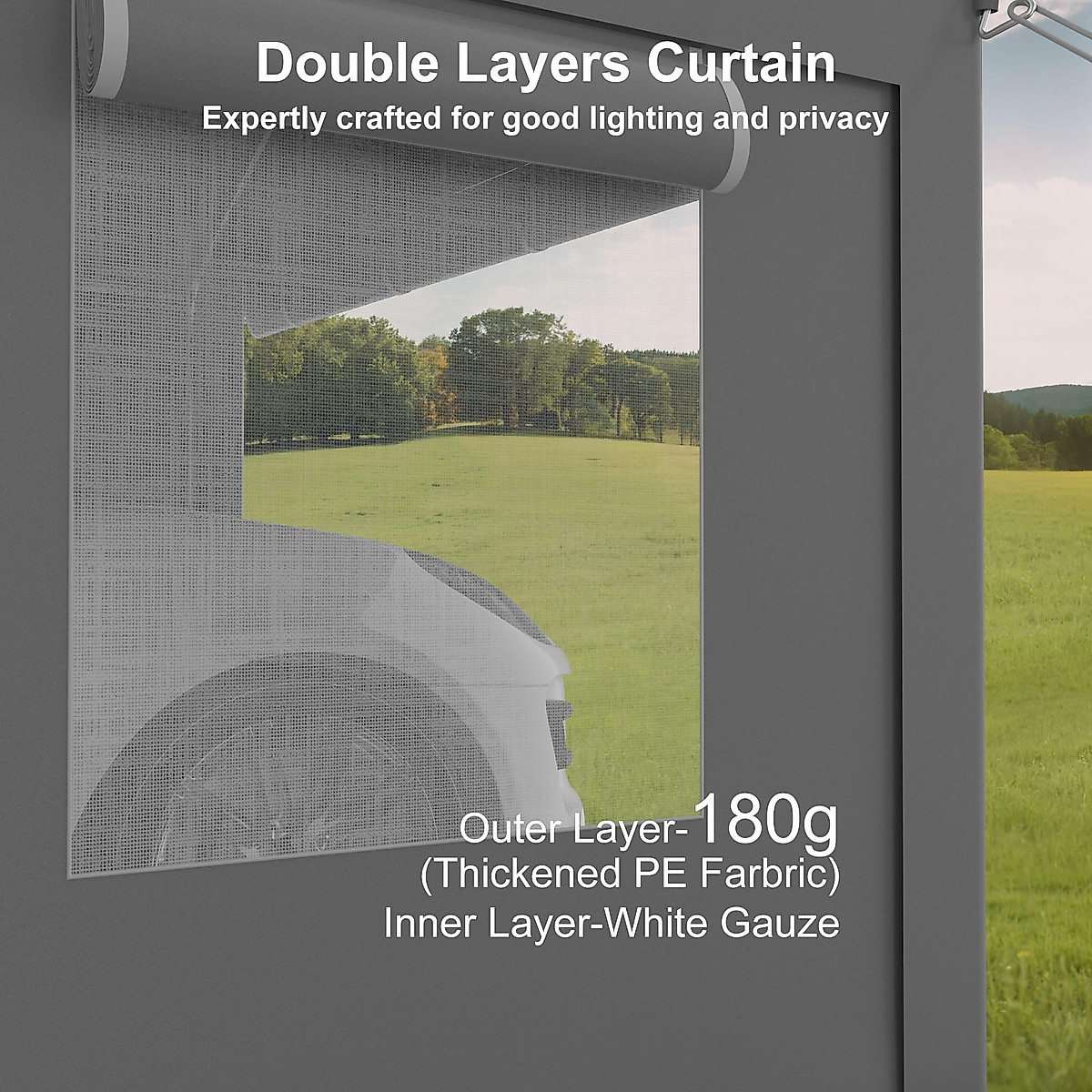 Carport Heavy Duty 10x20ft, Portable Carport Upgraded 4 Doors+4 Window Carport Reinforced Steel Poles, UV Resistant All-Season Waterproof Tarp, for Car, Truck, Boat
