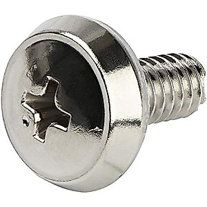 StarTech.com 12-24 Server Rack Screws - 50 Pack - Mounting Screws for Rack and Server Cabinets - Nickel-Plated, TAA (CABSCRWS1224)