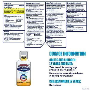 Mucinex Fast-Max Maximum Strength All-in-One Cold & Flu, Orange & Pineapple 6 oz