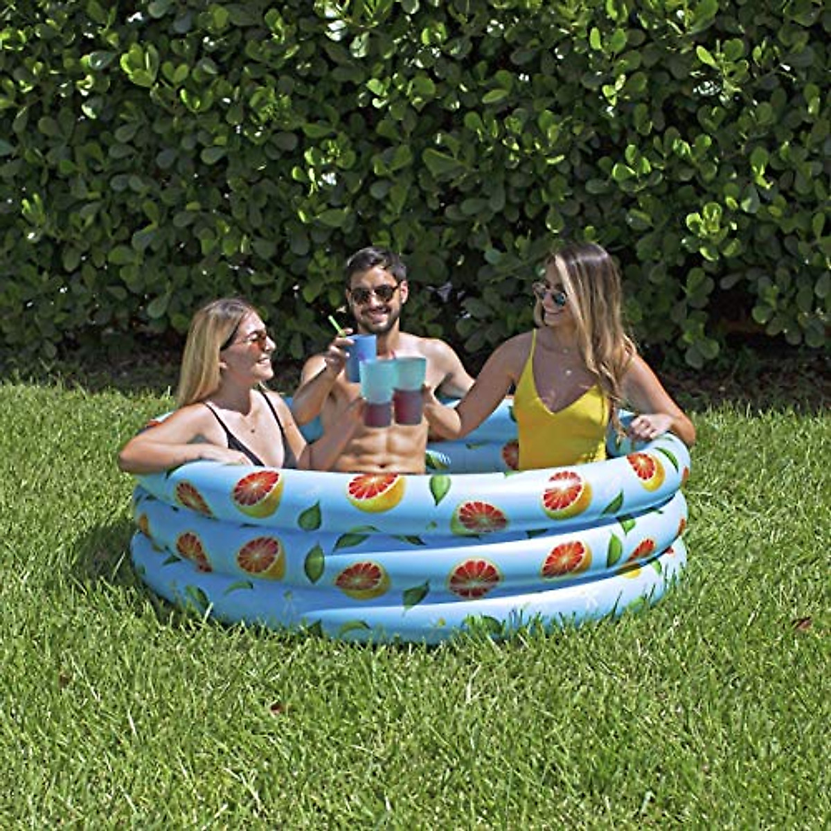 Poolcandy Inflatable Party Sunning Pool, Multiple Styles (Grapefruit)