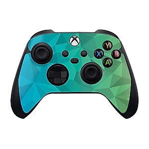 Mighty Skins Skin Compatible with Xbox Series X and S Controller - Blue Green Polygon | Protective, Durable, and Unique Vinyl Decal wrap Cover | Easy to Apply and Change Styles | Made in The USA