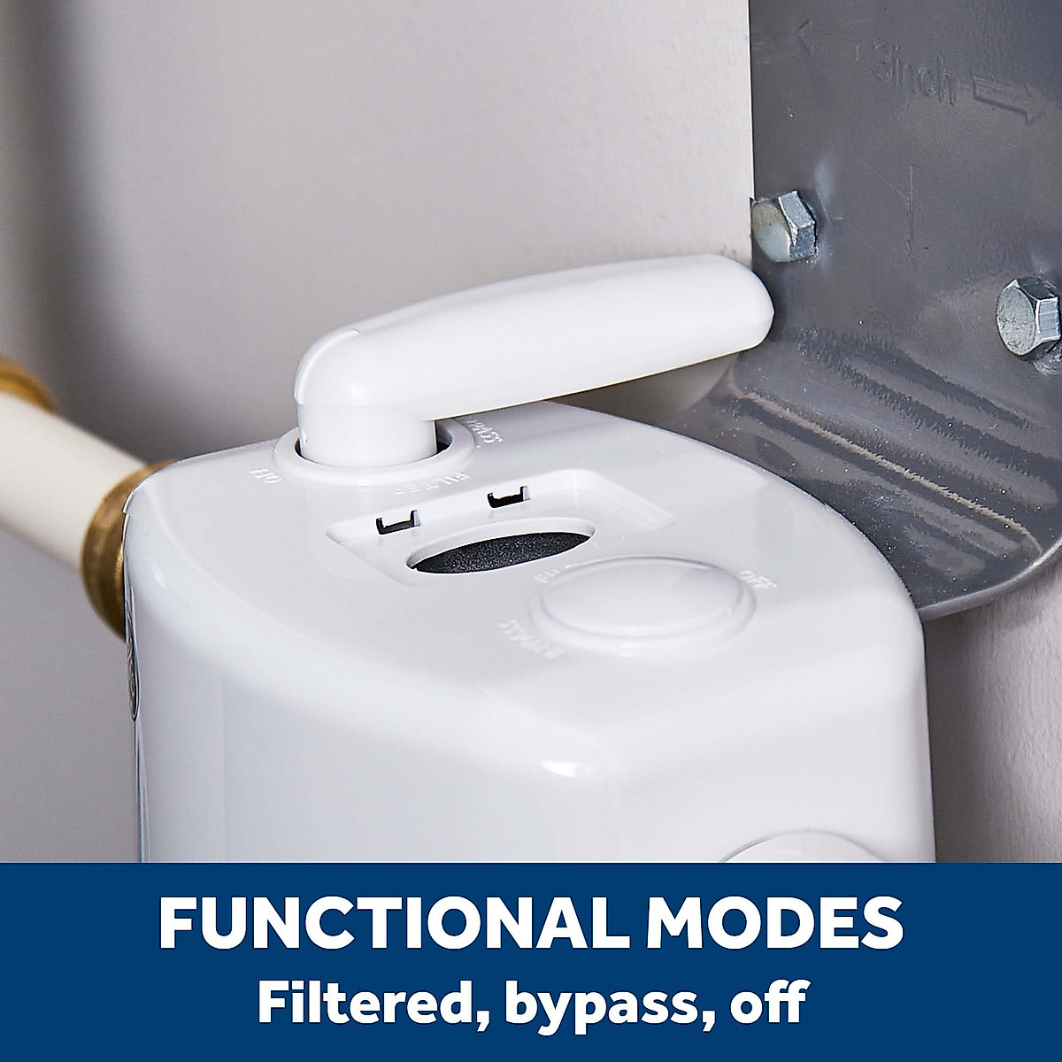 GE Whole House Water Filtration System | Reduces Sediment, Rust & More | Install Kit & Accessories Included | Filter Not Included | Replace Filters (FXHTC, FXHSC) Every 3 Months | GXWH35F, White, 7.50 x 13.50 x 7.75 inches