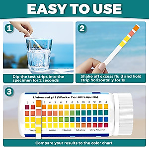 pH Test Strips 0-14: 200 Strips Universal Litmus Paper pH Test Strips for Liquid Testing & Water & Food and Soap Making, Get Highly Accurate Results in Seconds