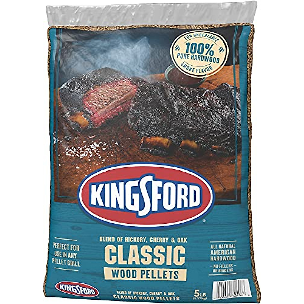 Kingsford Classic Wood Pellets, 100% Natural Hickory, Oak and Cherrywood Hardwood Pellets for Grilling 5 Pounds (Package May Vary)