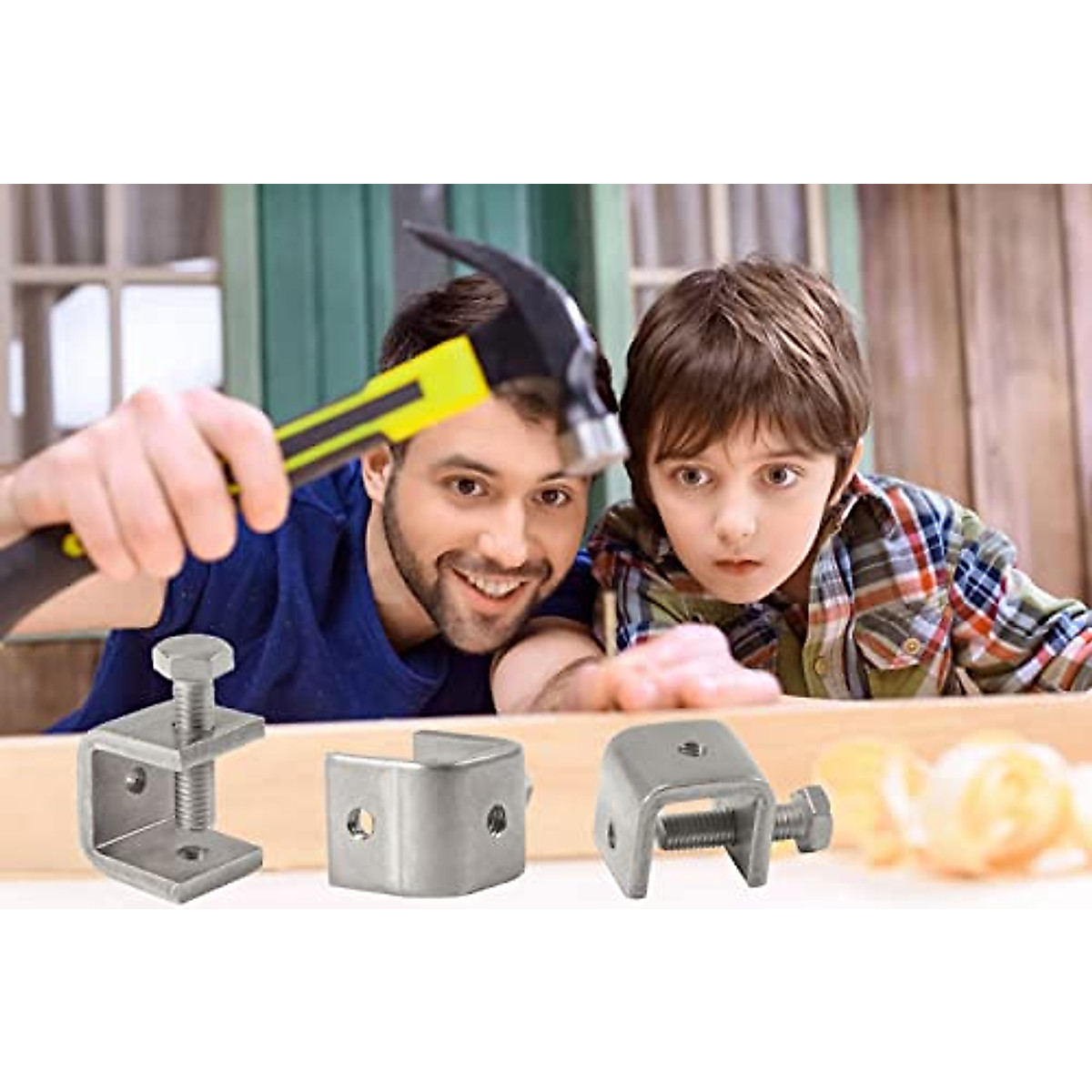 6Pcs Mini C Clamps 304 Stainless Steel C-Clamp 0.8 Inch Tiger Clamp Heavy Duty Small G Clamp Woodworking Clamp Auto Building Household C Clamp with Wide Jaw Opening I-Beam Design