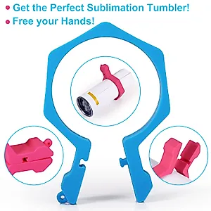 2 Pack Sublimation Tumblers Pinch Tool, Silicone Cup Clip for 20 Oz Sublimation Blanks Tumblers Skinny Straight Pinch Tumbler Clamp Grip Tool for Sublimation Paper and Tumblers (Blue, Pink)