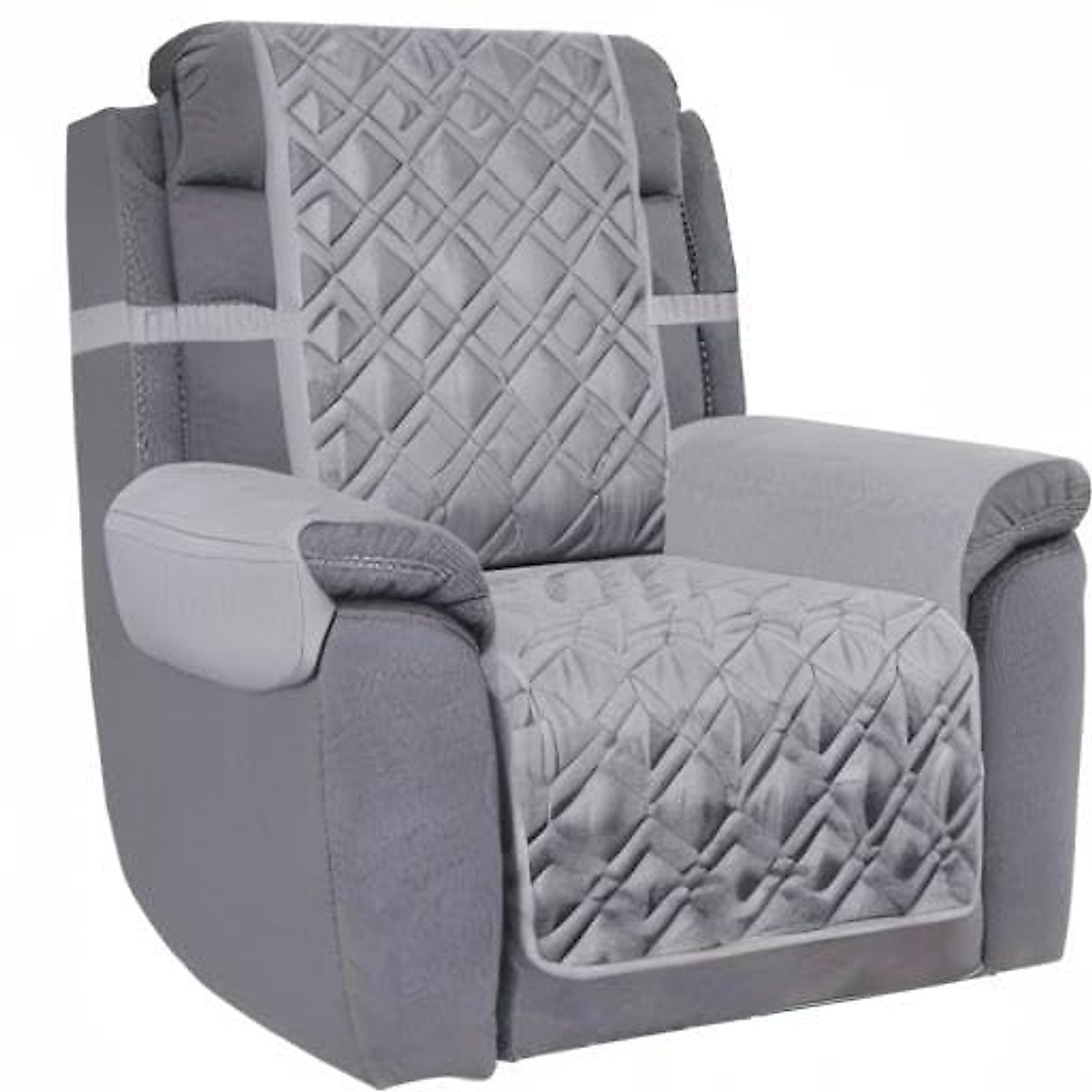 Ameritex Waterproof Nonslip Recliner Cover Stay in Place, Dog Chair Cover Furniture Protector, Ideal Recliner Slipcovers for Pets and Kids (23", Light Grey)