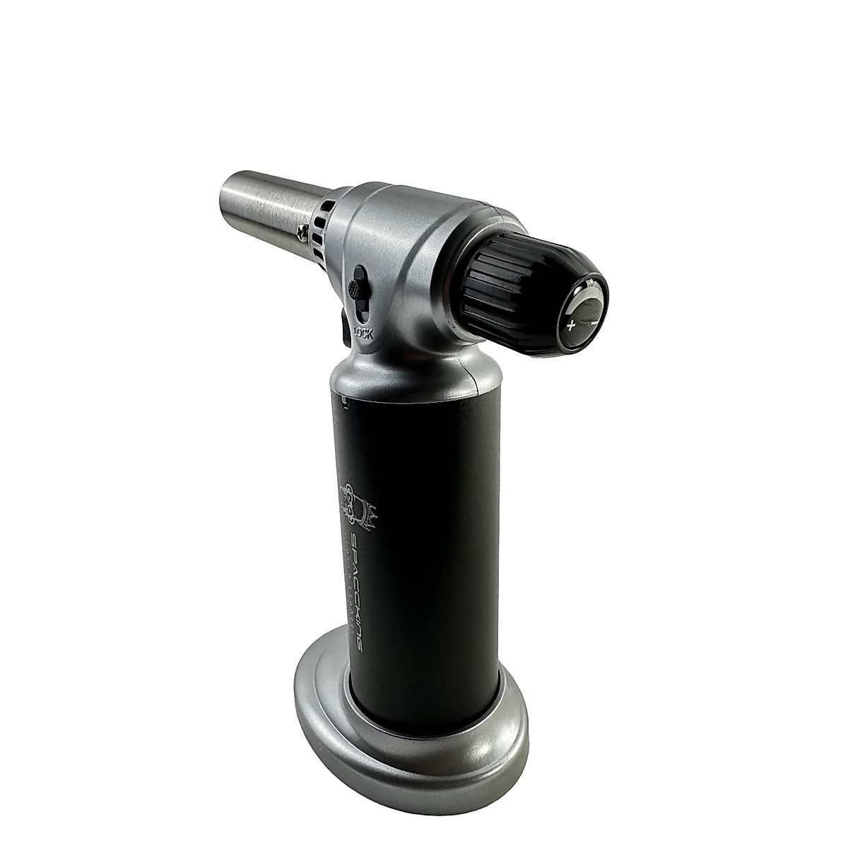 Space King Tall Wind-Proof Torch Lighter - Adjustable Flame - Child-Lock - Perfect for Camping, Kitchen, Backyard, Travel, Beach, BBQ, Mountain, Outdoors, Travel, Garage, and More. (Gray)