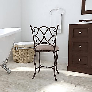 Hillsdale Furniture Vanity Stool Brody Metal, Rubbed Gray