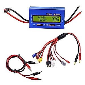 Blomiky from 4.8V to 60V 100A Voltage Testor Battery Power Consumption Performance Analyzer Monitor with Backlight Digital LCD Screen for Solar RC Voltage Current Discharge Watt Meter