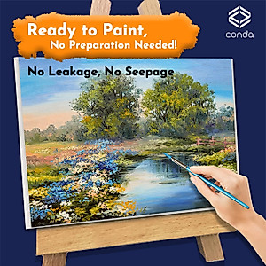 CONDA Artist Canvas Panels 8 x 10 inch, 12 Pack, Primed, 100% Cotton, Artist Quality Acid Free Canvas Board for Painting & Oil