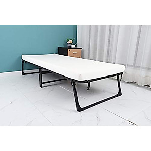 Folding Bed and Thick Memory Foam Mattress with Wheels Guest Beds 500 lbs Max Weight Capacity Bed (74.8x31.4x10.6 inch, 3 Fold Bed)