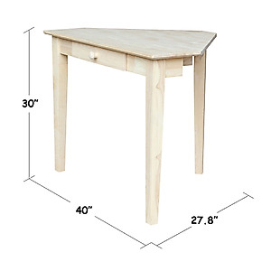 IC International Concepts Corner Computer Desk, Unfinished
