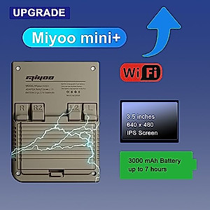 Miyoo Mini Plus Handheld Game Console 3.5 inch Classic System Retro Video Games Consoles Portable Rechargeable Hand Held 128G with Case Gray