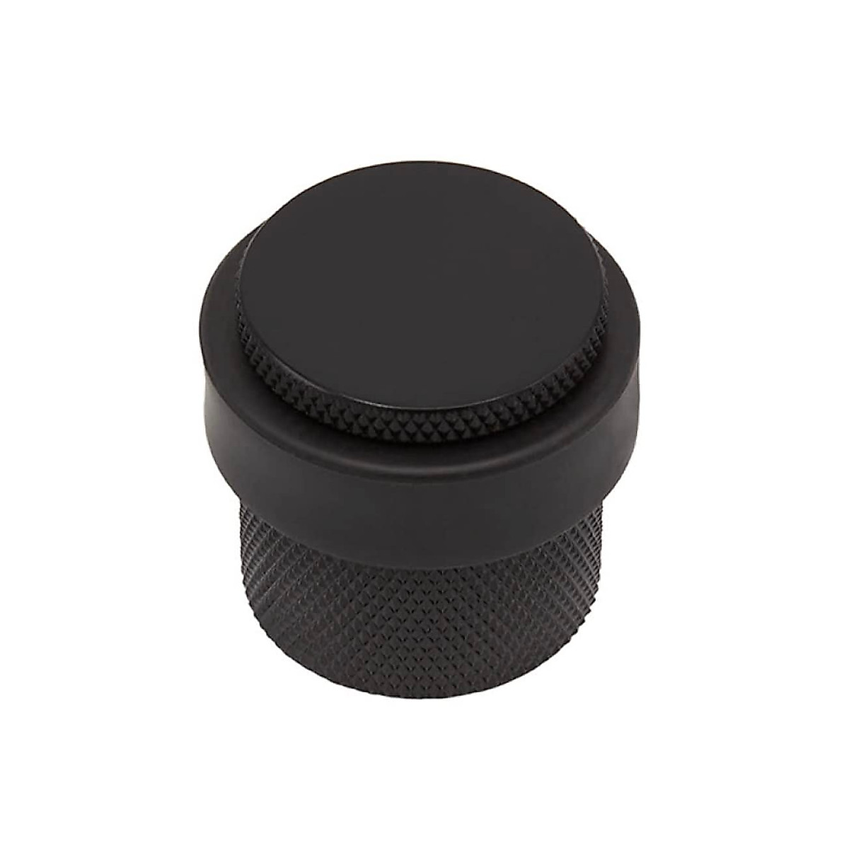 Metal Workz Hardware Modern Floor Mount Door Stop Solid Brass Knurled Textured Rubber Door Stopper (Satin Brass)