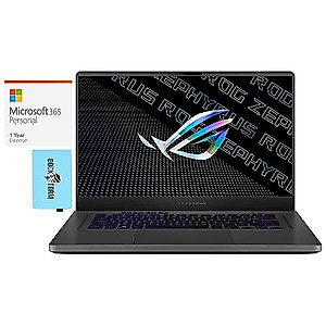 ASUS ROG Zephyrus G15 Gaming Laptop (AMD Ryzen 9 6900HS 8-Core, 40GB DDR5 4800MHz RAM, 2TB PCIe SSD, GeForce RTX 3080, 15.6" 240 Hz Win 10 Pro) with MS 365 Personal, Dockztorm Hub