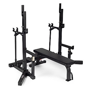 Titan Fitness Competition Bench and Squat Rack Combo, Rated 1,000 LB, Competition Standards, Fully Adjustable