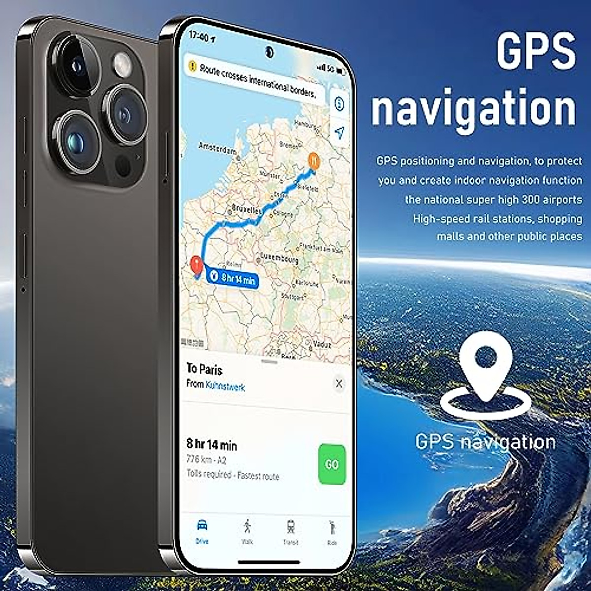 RAYPUR New i15 Pro Max Cellphones, 7.3Inch Telefone, 6800mAh, 16 1TB Smartphone, 4G/5G Unlock Mobile Phones, 72 Million 108 Million Pixels,Blue-1TB