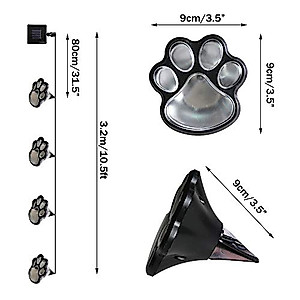 Solar Paw Print Lights,16 Color Changing Outdoor Pet Lights with Remote, Set of 4 Waterproof Dog Cat Paw Print Keepsake for Outdoor Garden Backyard Patio Decor - Gift for Pets Lovers -Multi Color