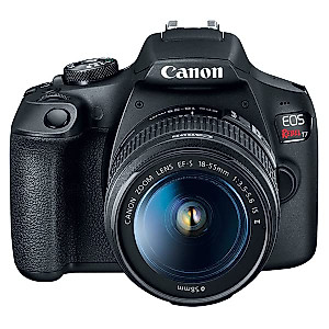Canon EOS Rebel T7 DSLR Camera with 18-55mm Lens (2727C002), EF-S 55-250mm Lens, 64GB Memory Card, Case, Corel Photo Software, 2 x LPE10 Battery, Card Reader, LED Light + More (Renewed)