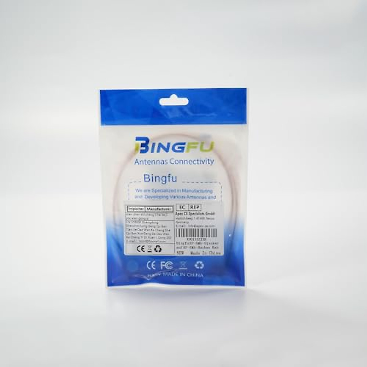 Bingfu WiFi Antenna Extension Cable (2-Pack) RP-SMA Male to RP-SMA Female Bulkhead Mount RG316 Cale 30cm 12 inch for WiFi Router Security IP Camera Wireless Mini PCI Express PCIE Network Card Adapter