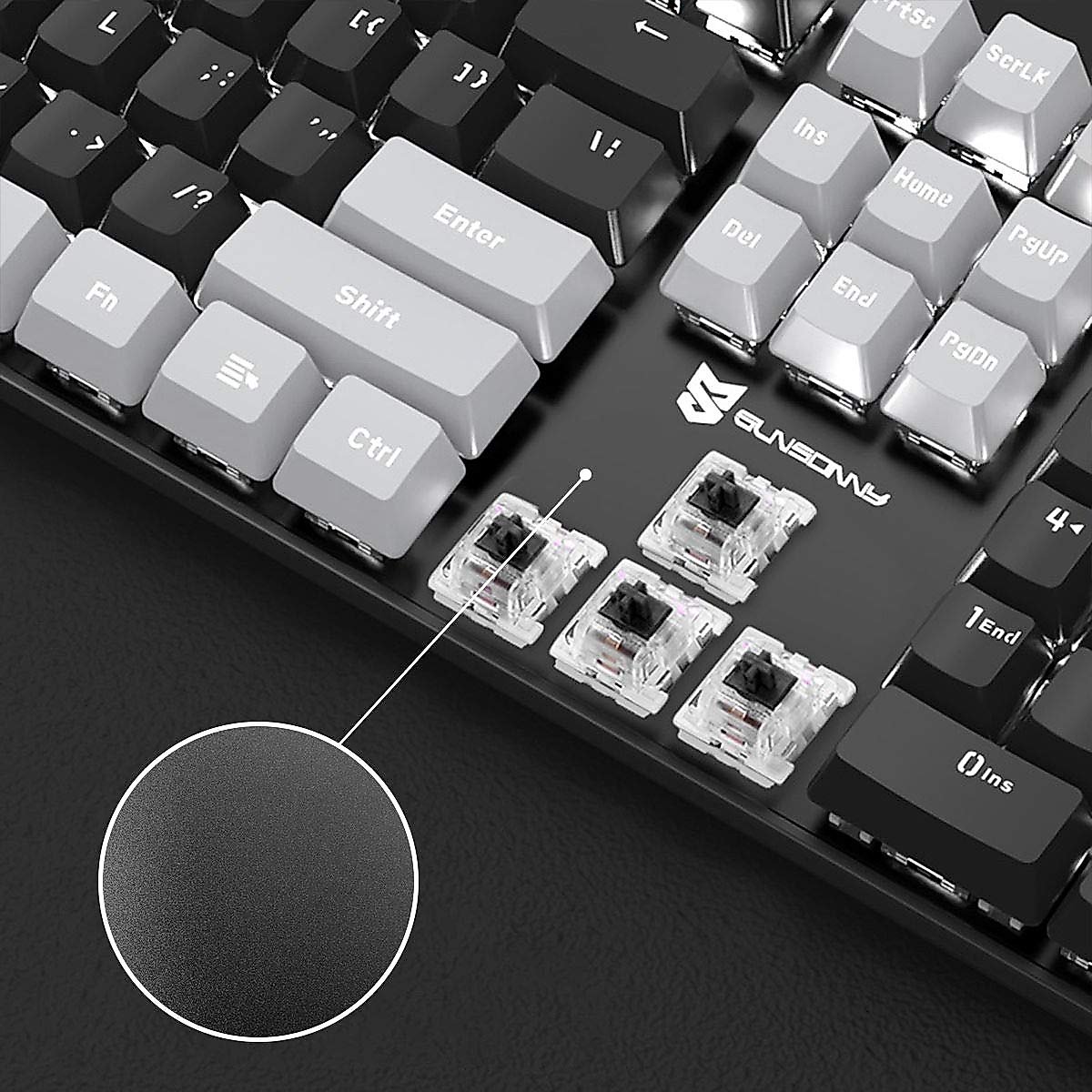 Mechanical Keyboard Gaming Keyboard | Black Switch, Black Grey Color & White Backlit Keyboard | 104 Keys US Layout | Wired Gaming Keyboard | Hot Swappable Mechanical Keyboard, PC Gaming Keyboard