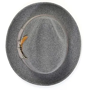 MONTIQUE - Long Lasting Lightfelt 2 1/2 inch Wide Brim Wool Felt Hat for Men, Fedora for Men, Felt Dress Hat for Men, White Hats for Men, Men's Fedora Hat - Grey - X-Large - H60