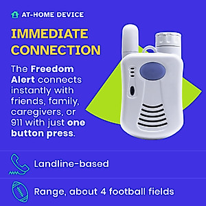 LogicMark Freedom Alert, Landline Personal Emergency Device, 2-Way Call with Family and Police for Home Safety, Device for Seniors and The Elderly