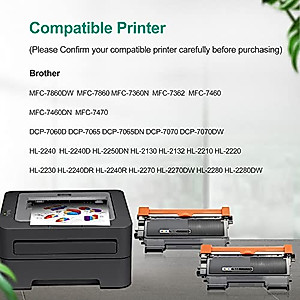 JMLCOLORS TN-450 TN-420 Compatible Brother TN450 TN420 Toner Cartridges Replacement for HL-2270DW HL-2280DW HL-2230 HL-2240 MFC-7860DW MFC-7360N DCP-7065DN Intellifax 2840 2940 Priner(2 Black)